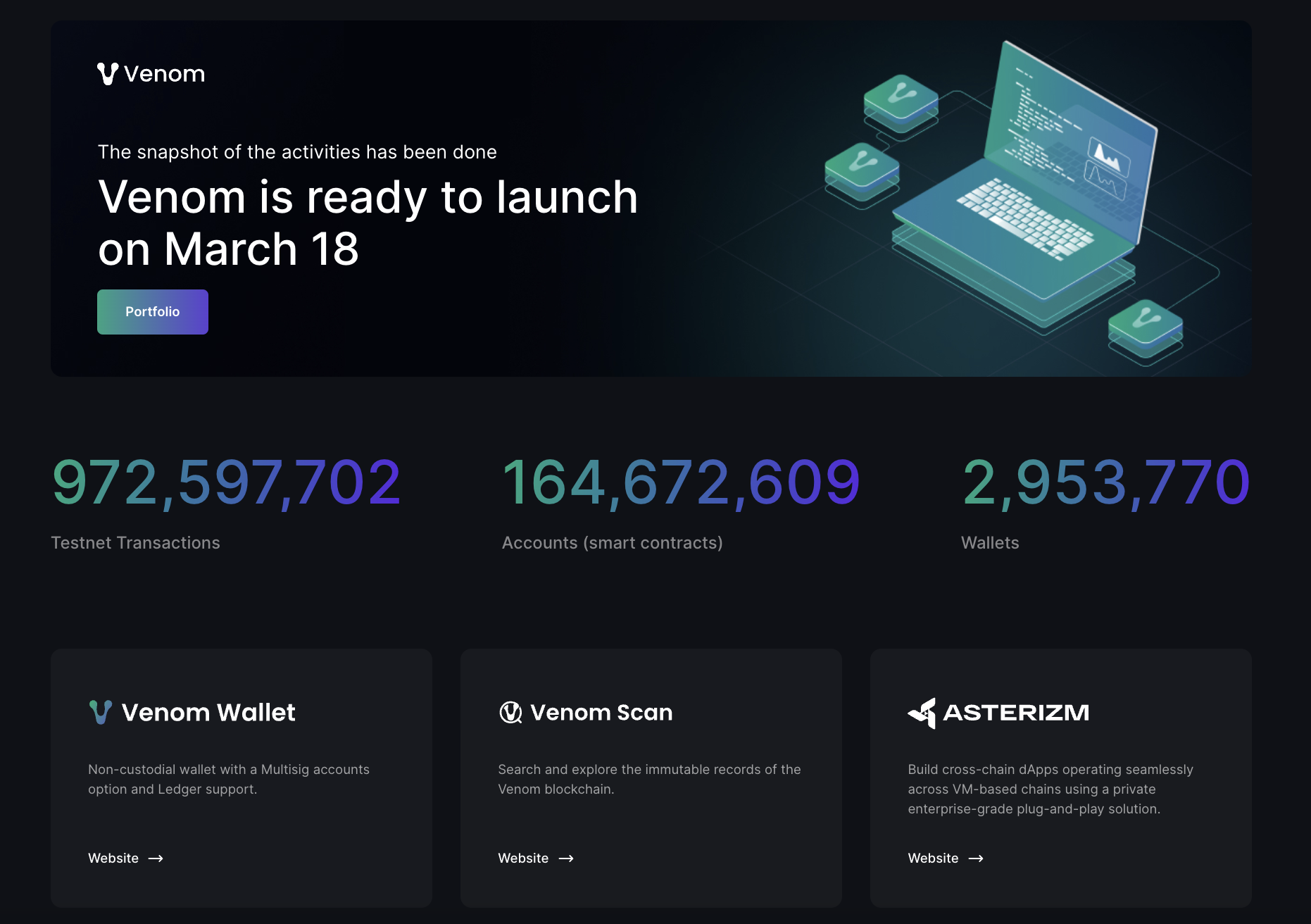 Venom: Airdrop confirmed. Last action in testnet 🪂 DropJet